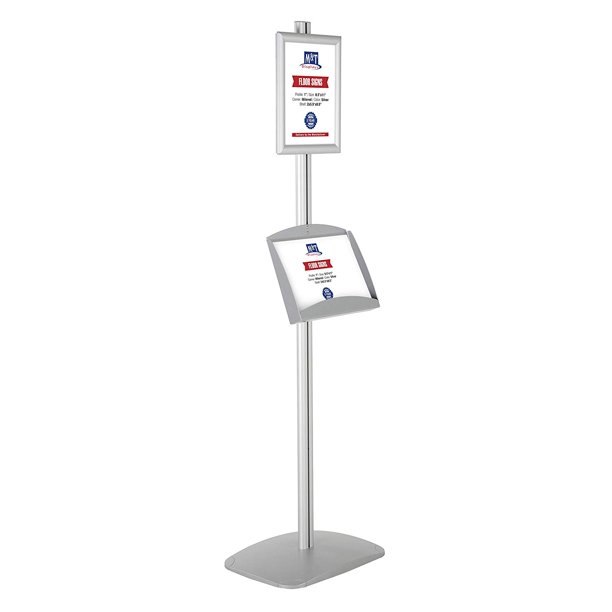 M&T Displays Free Standing Display Stand in with 1 x (8.5x11) Frame in ...