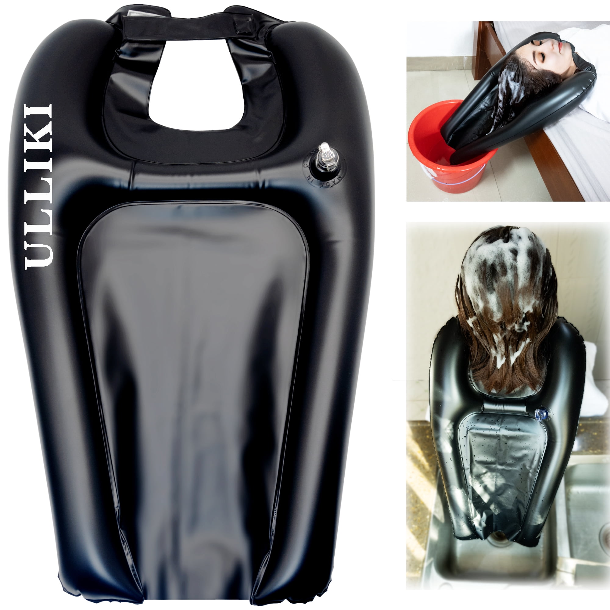 ULLIKI Portable Hair Washing Tray, Inflatable Shampoo Bowl for Bedside ...