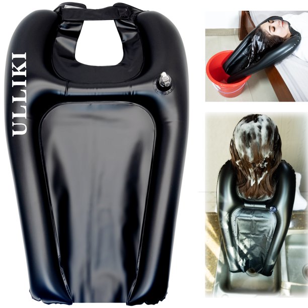 ULLIKI Portable Hair Washing Tray, Inflatable Shampoo Bowl for Bedside ...