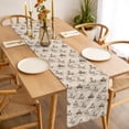 Abstract Cowboy Horse Cotton Linen Table Runner Vintage Beige ...