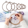 6Pcs Round Rubber Embroidery Hoops Adjustable Stitching Frame ...