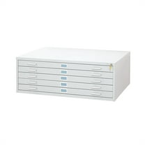 Safco 5 Drawer Flat Files Metal Cabinet for 36" x 48" Documents in ...