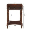 JESONVID Solid Wood Retangle End Table with Drawer and Storage Shelf ...