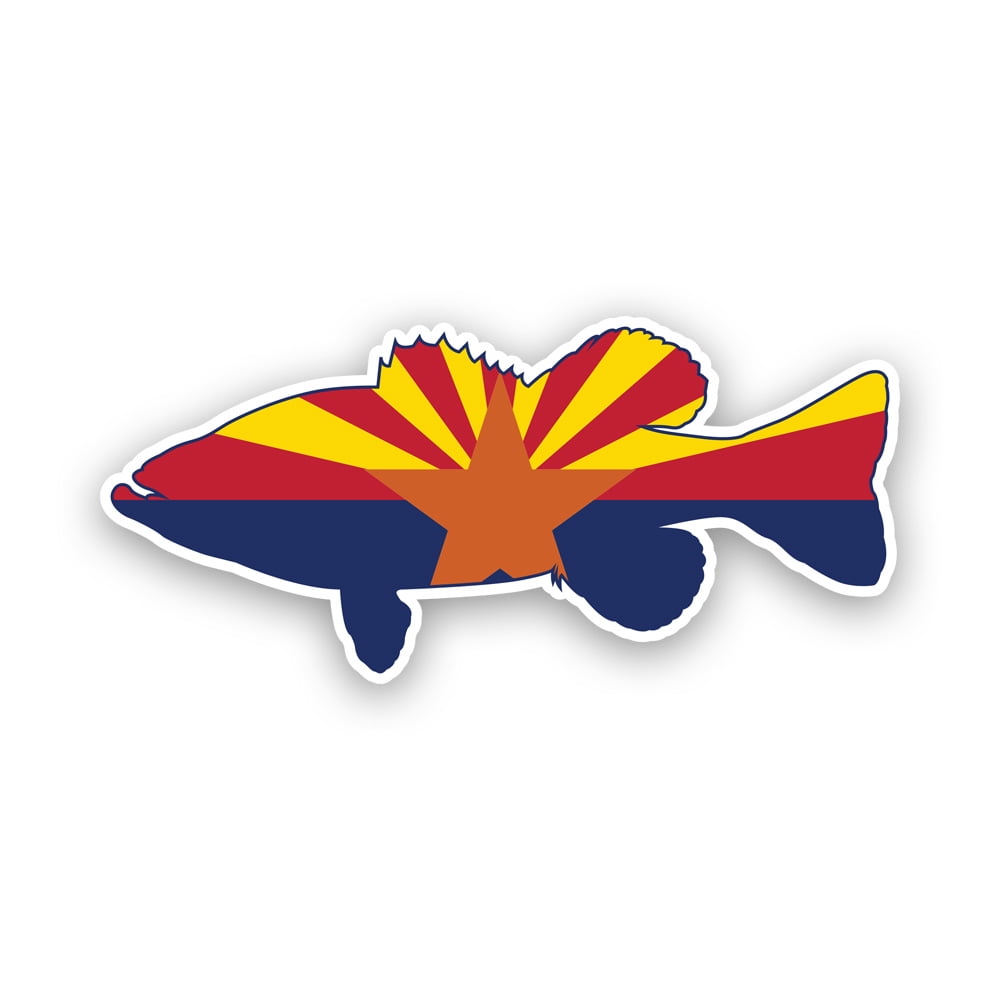 Arizona Bass Flag Sticker Decal - Self Adhesive Vinyl - Weatherproof ...