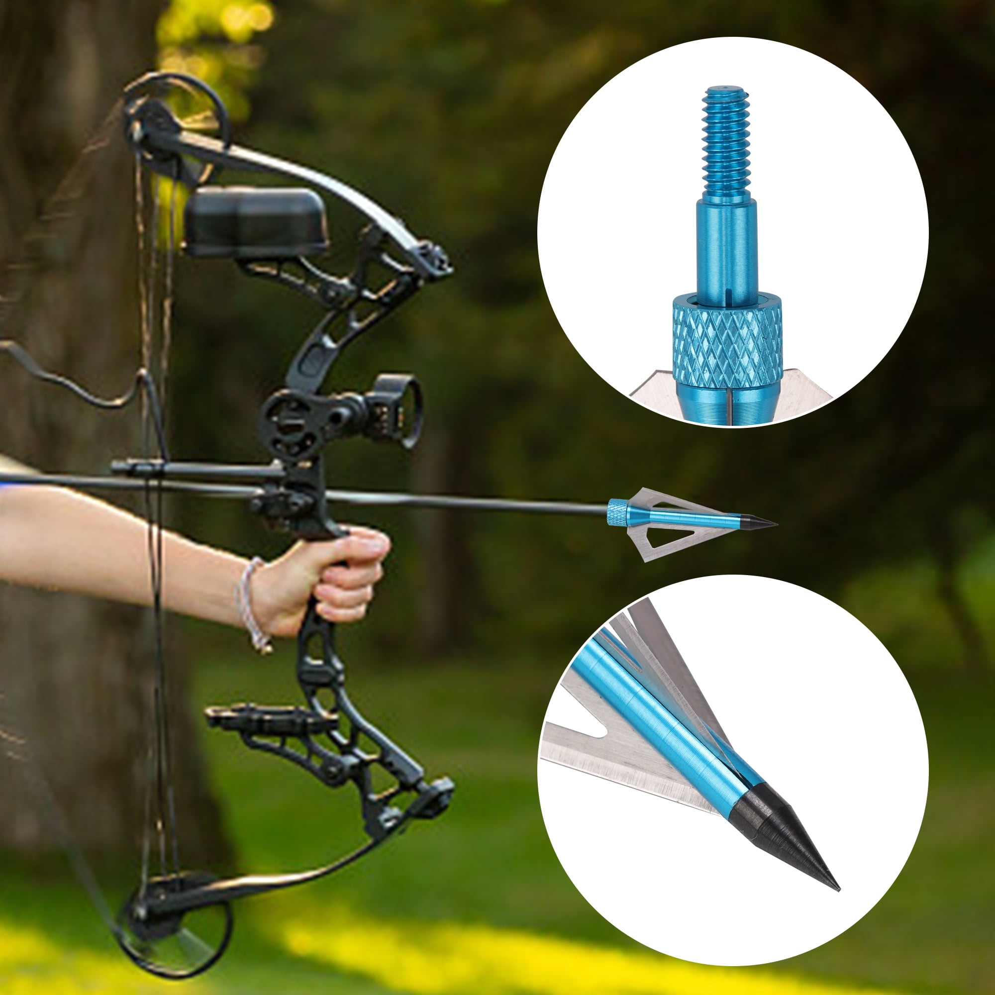 Rage Broadheads Hunting Broadheads, 12pk 3 Blades Archery Screw In ...