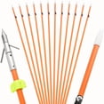 12pcs 32" Bowfishing Arrows Fiberglass Broadheads Archery Bow Fishing ...