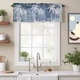 Blue Palm Tree Valances for Windows, Summer Tropical Beach Country ...