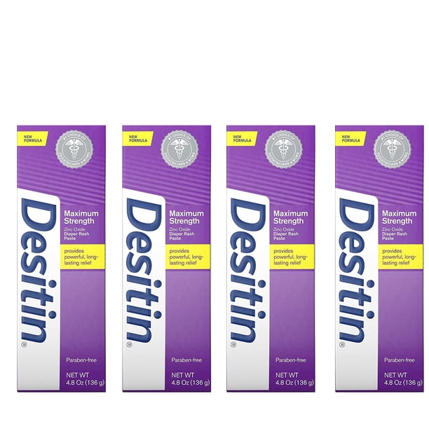Desitin Maximum Strength Diaper Rash Paste 4 oz (Pack of 4) - Walmart ...