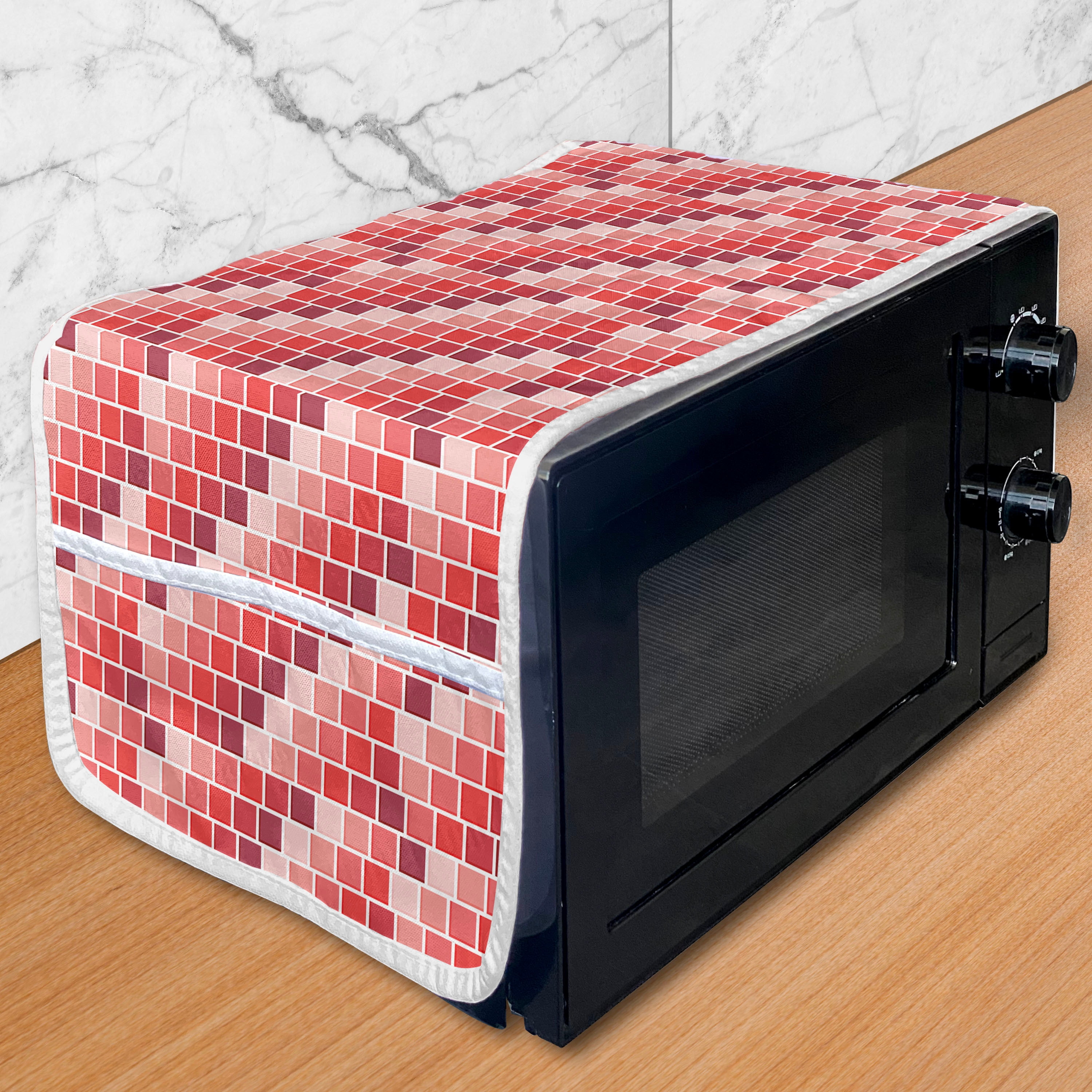 Geometric Microwave Oven Cover, Tile Rectangle Square Cube Vertical ...