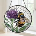 Botanical Thistle Decorative Window Hanging – Stained Glass Style ...