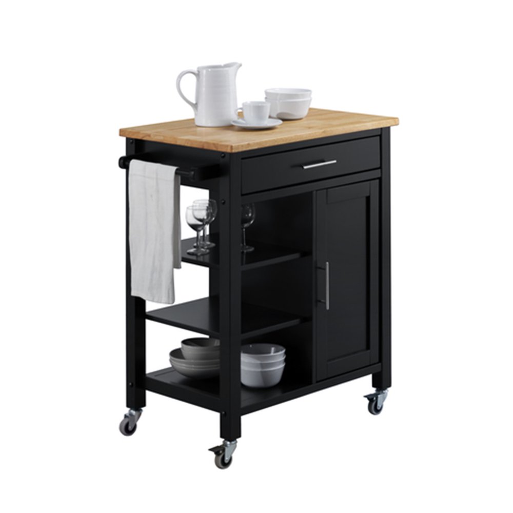 4D Concepts Edmonton Kitchen Cart - Black - Walmart.com - Walmart.com