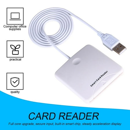 White ABS USB Contact Smart Chip Card IC Cards Reader With SIM Slot ...