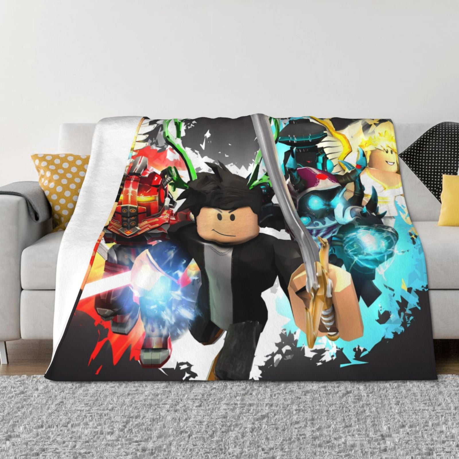 Click here for Honeii Roblox Print Flannel Throw Blanket versatil... prices