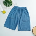 ATOYSOY Big Boys Girls Trendy Denim Shorts Elastic Waist Solid Color ...