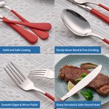 MDEALY 20-Piece Red Silverware Set for 4, 18/0 Stainless Steel Flatware ...