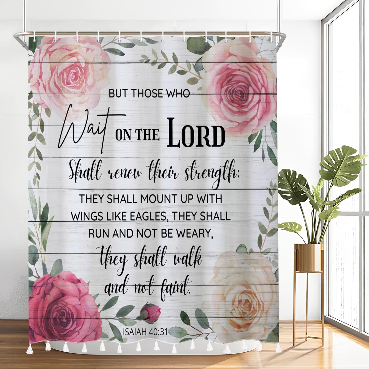 Click here for Bocica Bible Verse Shower Curtain For Bathroom Ins... prices