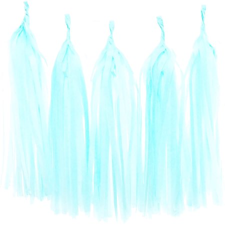 Tassel Garland, Light Blue Wedding Tassels (Set of 5) - Tissue Garland ...
