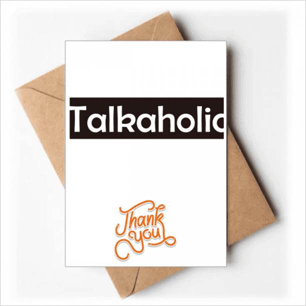 Elegante palabra talkaholic Nota en blanco del sobre de la tarjeta de agradecimiento | Bodega ...
