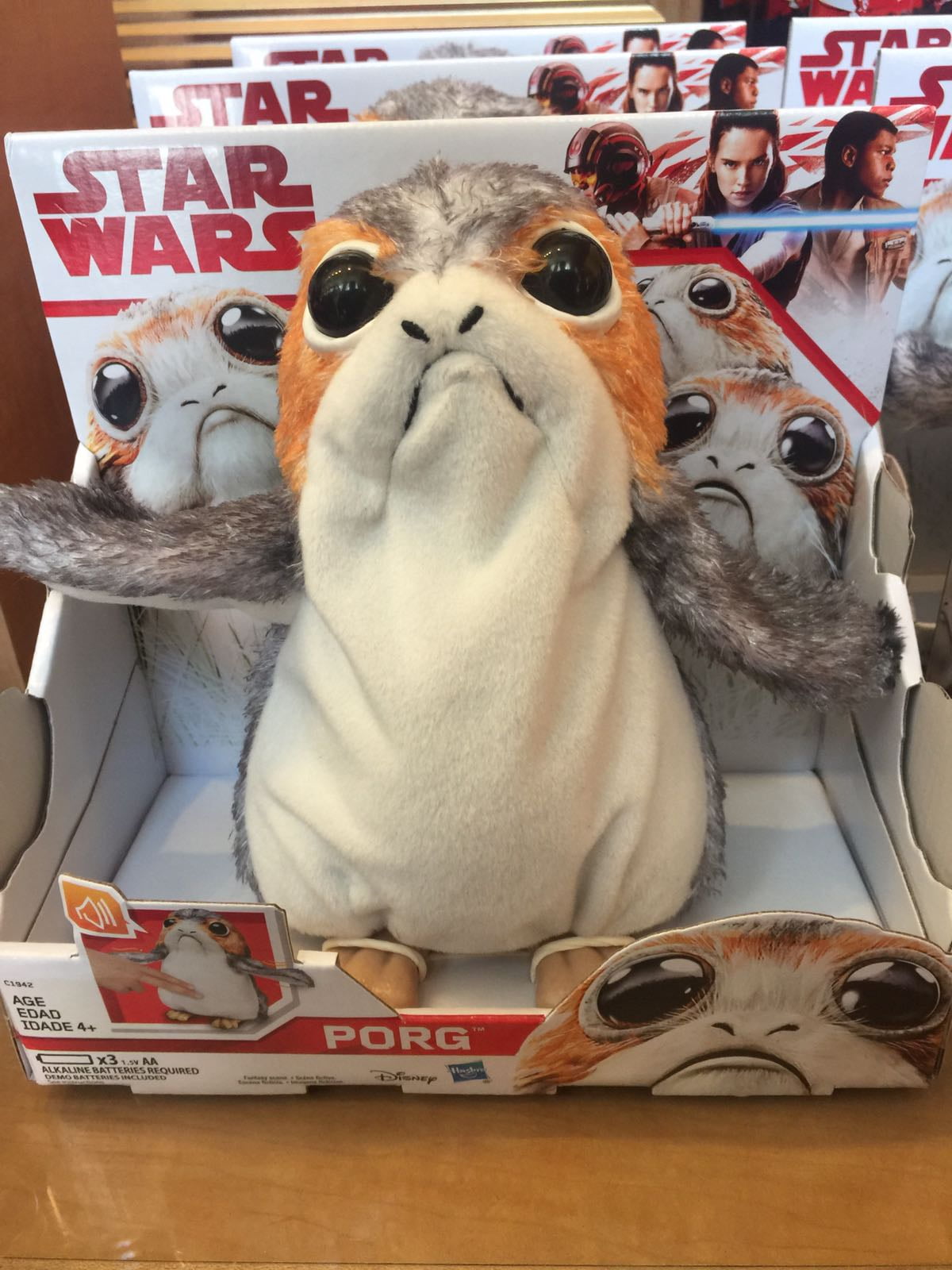Disney Parks Star Wars Porg Talking Plush Figure by Hasbro New with Box ...