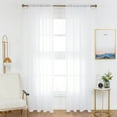 Anjee 4 Panels White Sheer Curtains 96 inches Long for Living Room ...