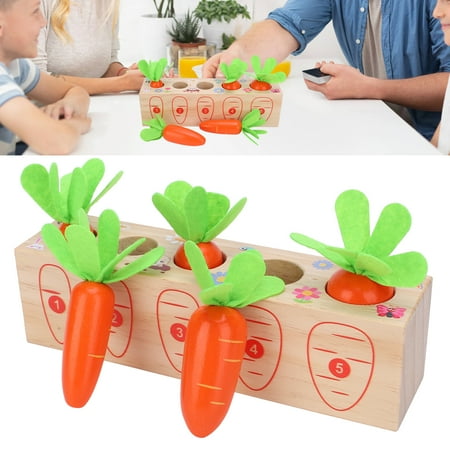 Noref Pull Carrot Game,Wooden Pull Carrot Game Number Fine Motor Skill ...