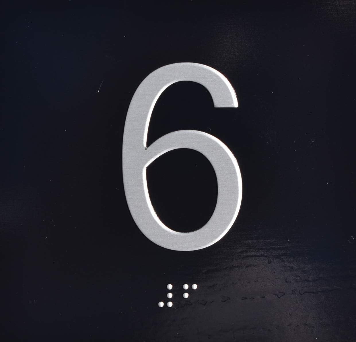 6TH Floor Elevator Jamb Plate Sign with Braille and Raised Number ...