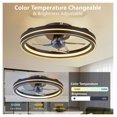 RGB Ceiling Fan with Lights, 19IN Low Profile Flush Mount Fan, Remote ...