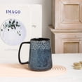 24oz Large Blue Ceramic Mug with Handle, Reactive Glaze Stoneware ...