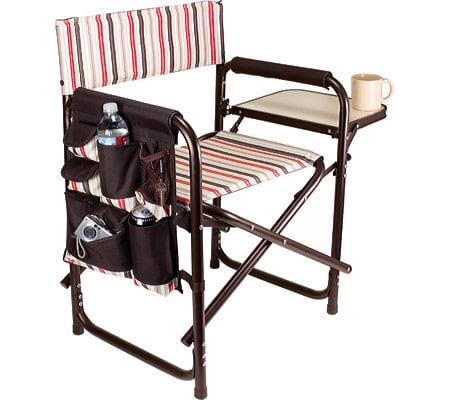 Picnic Time Pink and Tan Striped Sports Chair - Walmart.com