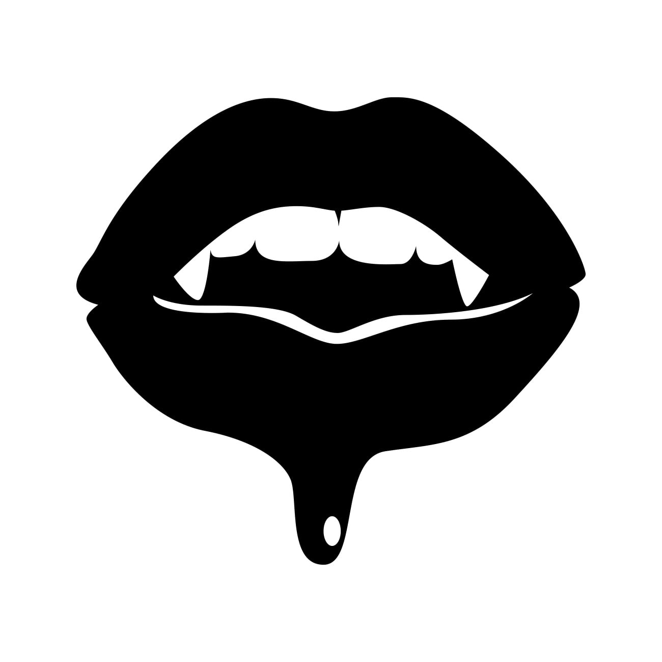 Bloody Fang Teeth and Lips Sticker Decal Die Cut - Self Adhesive Vinyl ...