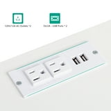 UBesGoo Adjustable Lighted Computer Gaming Desk with 2 Power Outlets ...