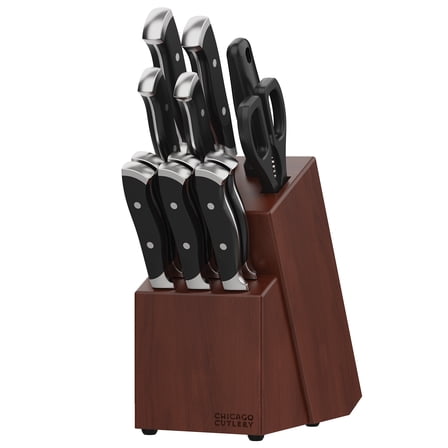 Chicago Cutlery Malden 16-Piece Black Stainless Steel Kitchen Knife ...