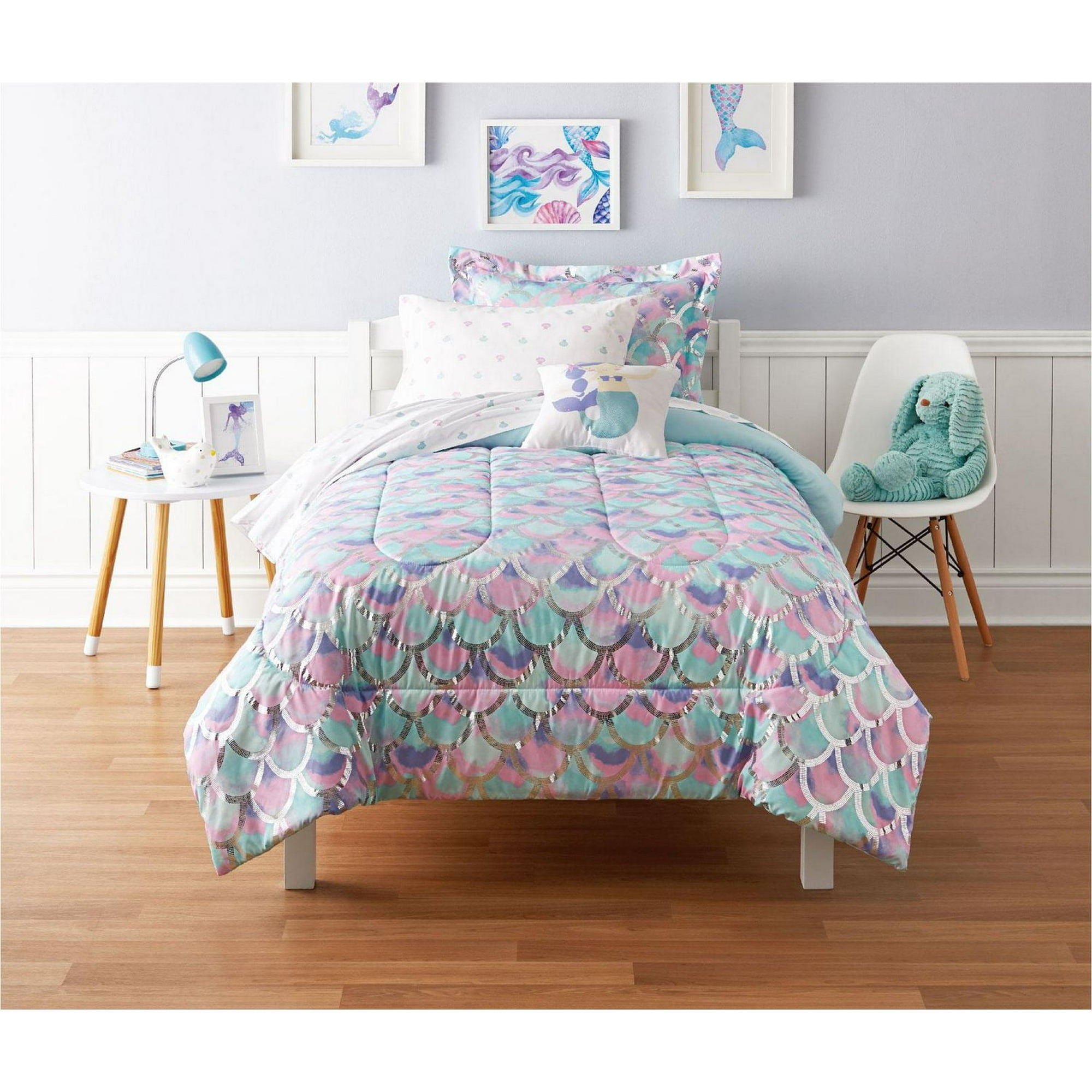 Click here for Mainstays Kids Mermaid Scales Bed In A Bag prices