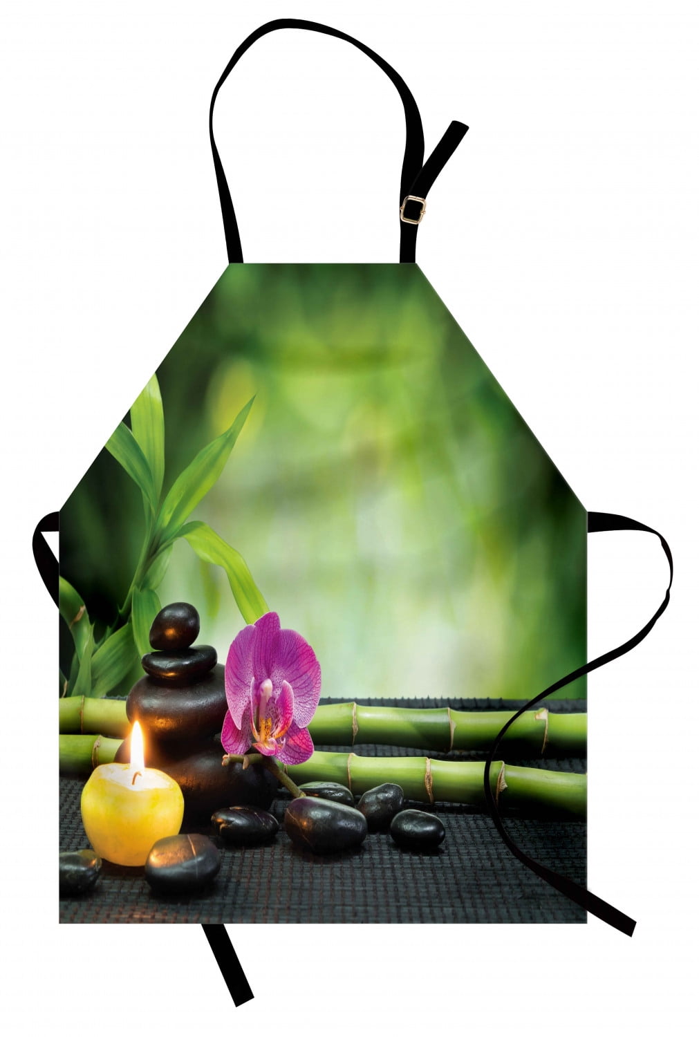 Spa Apron Orchid Bamboo Stems Chakra Stones Japanese Alternative with ...
