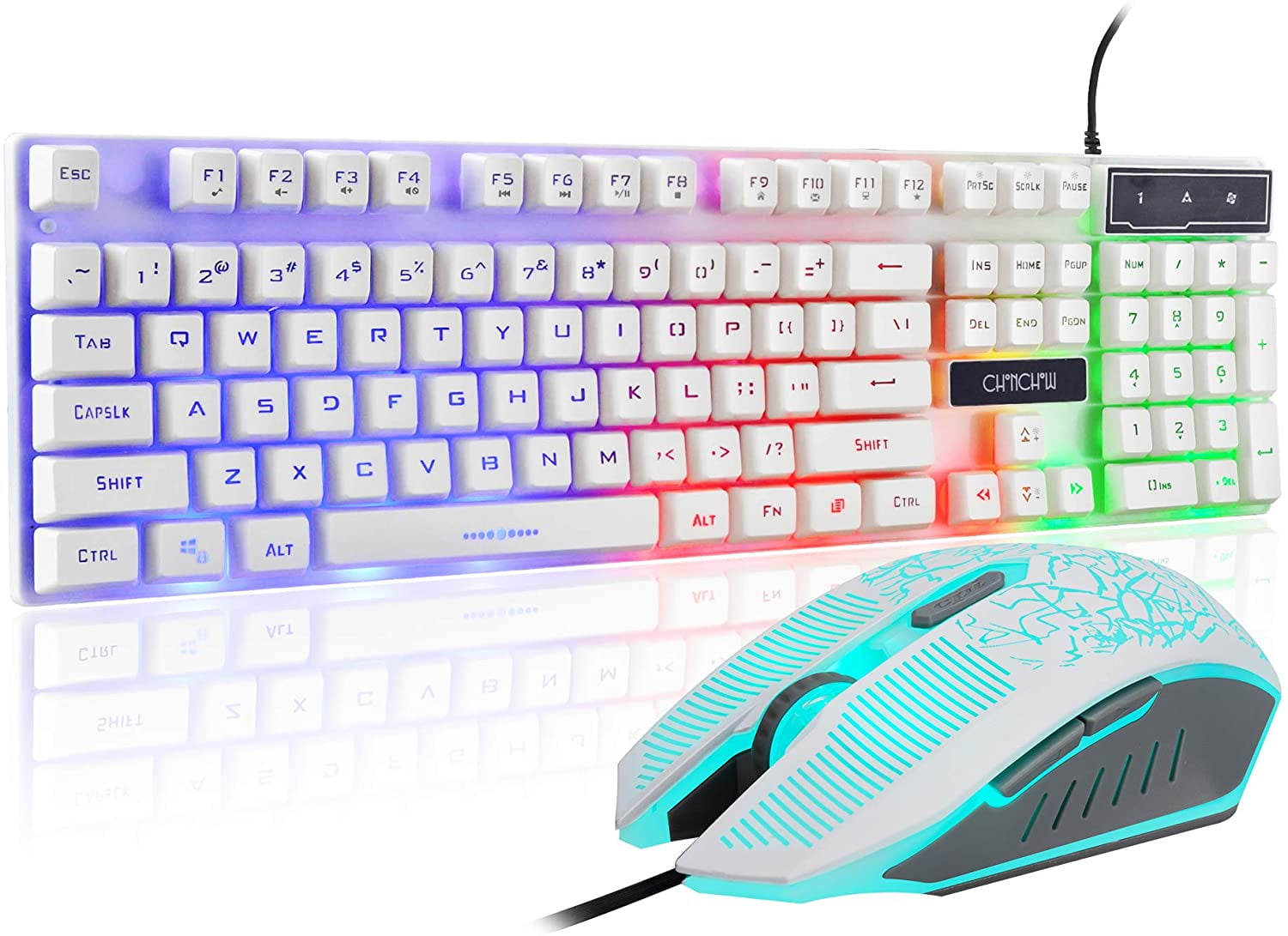 Gaming LED Backlit Keyboard and Mouse Combo with Emitting Character 3 ...