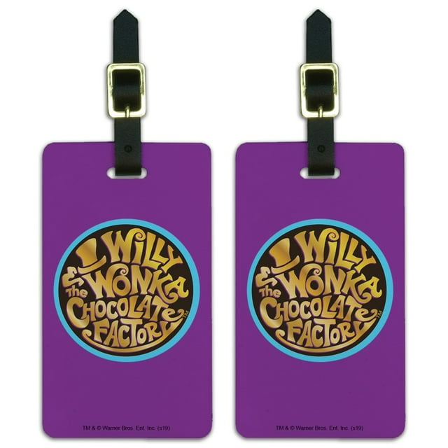 Willy Wonka and the Chocolate Factory Logo Luggage ID Tags Suitcase ...