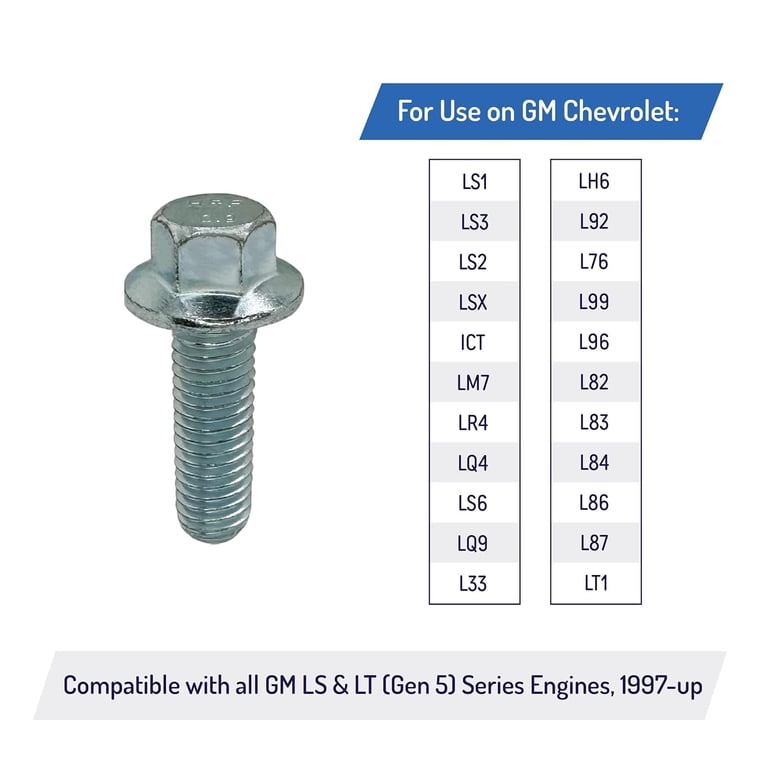 Ls Headers 12-PC Exhaust Manifold Bolt Kit For GM LS/LT Engines ...