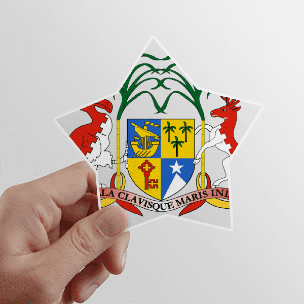 Mauritius Africa National Emblem Star Sticker Paster Vinyl Car Tags ...