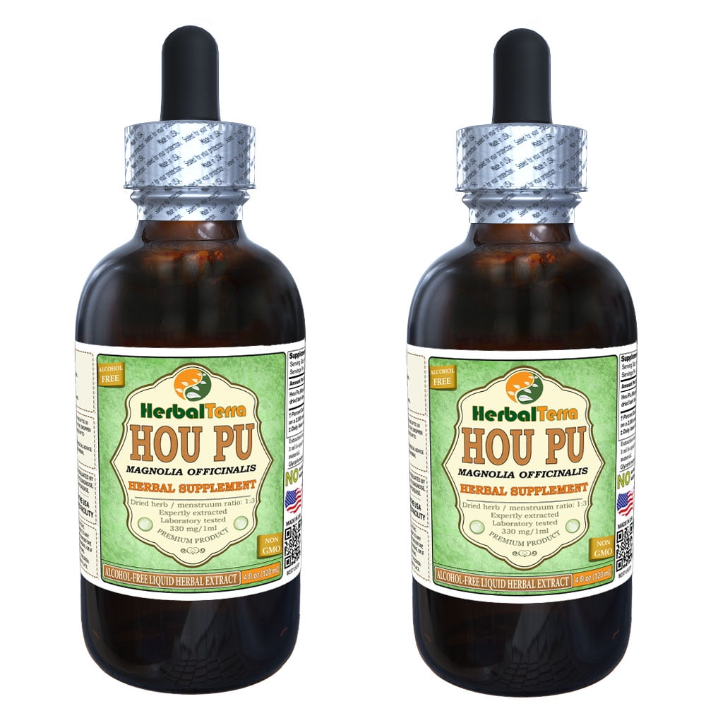 Hou Pu (Magnolia officinalis) Glycerite, Dried Bark Alcohol-FREE Liquid ...