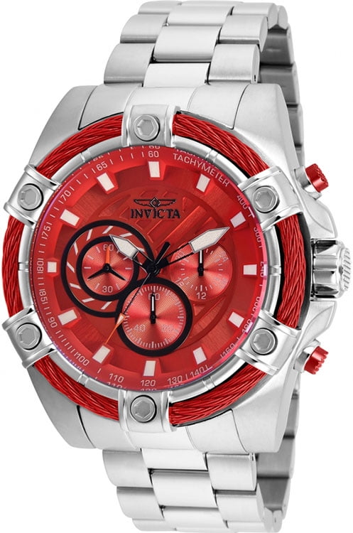 Invicta Men's 25514 Speedway Chronograph Red Dial Stainless Steel Watch ...