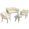 Dextrus Boho Rattan Patio Set - Indoor/Outdoor Bistro, Sofa, Loveseat ...