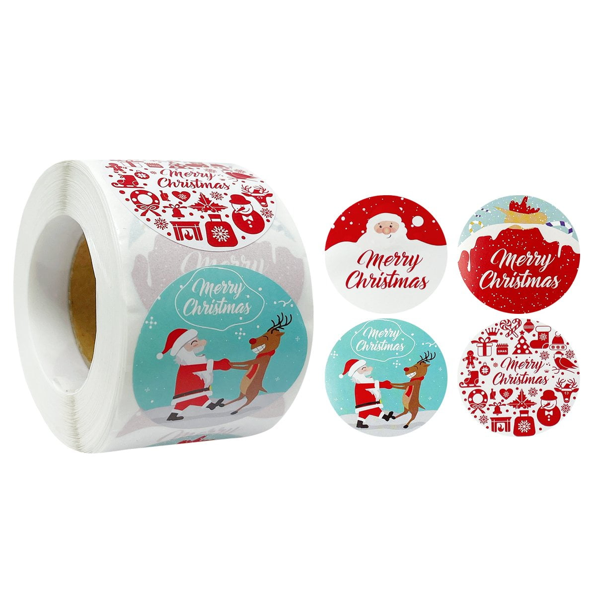 Wrapables Christmas Stickers Label Roll, Holiday Stickers for Sealing ...