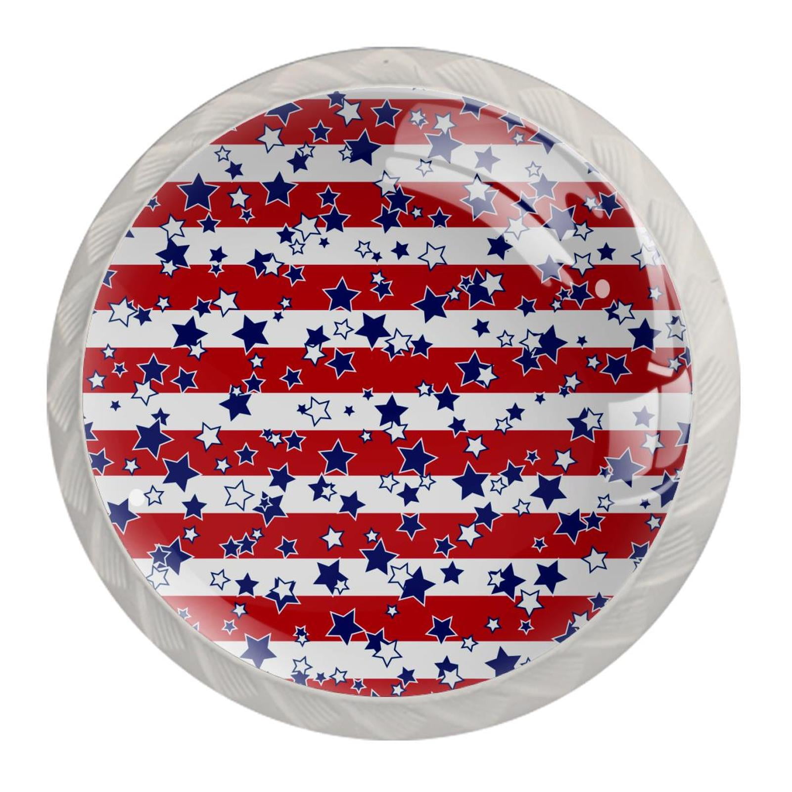 4 Pcs Stars Stripes USA Flag Knobs for Kitchen Cabinet Cupboard Dresser ...