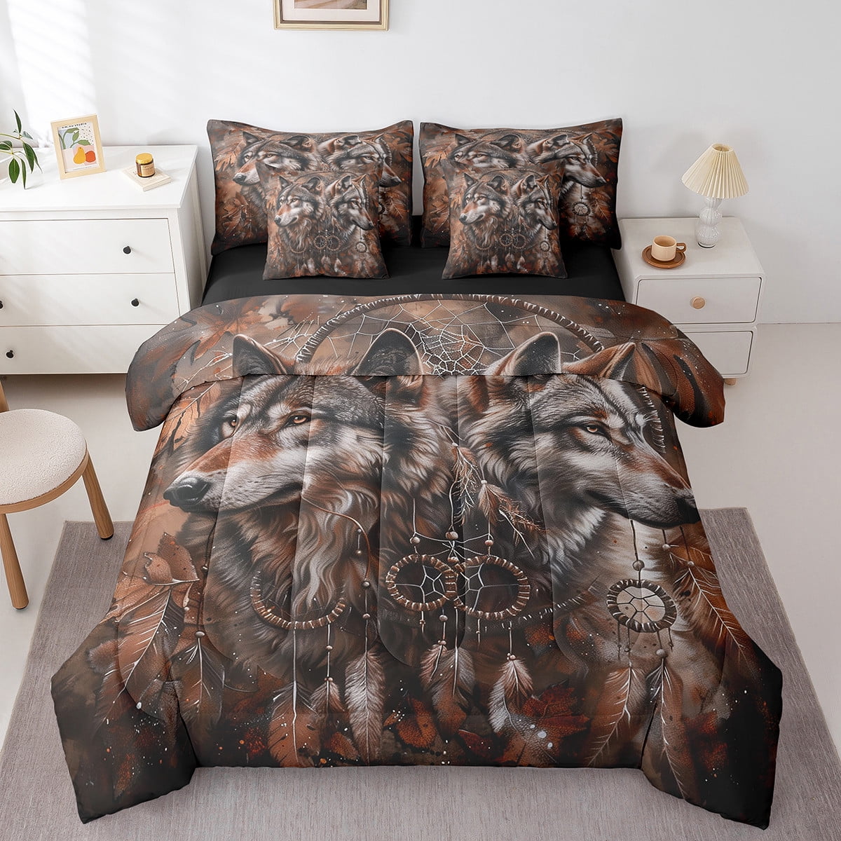 Click here for Yst Tribal Wolves Bedding Set Twin bohemian Dream... prices