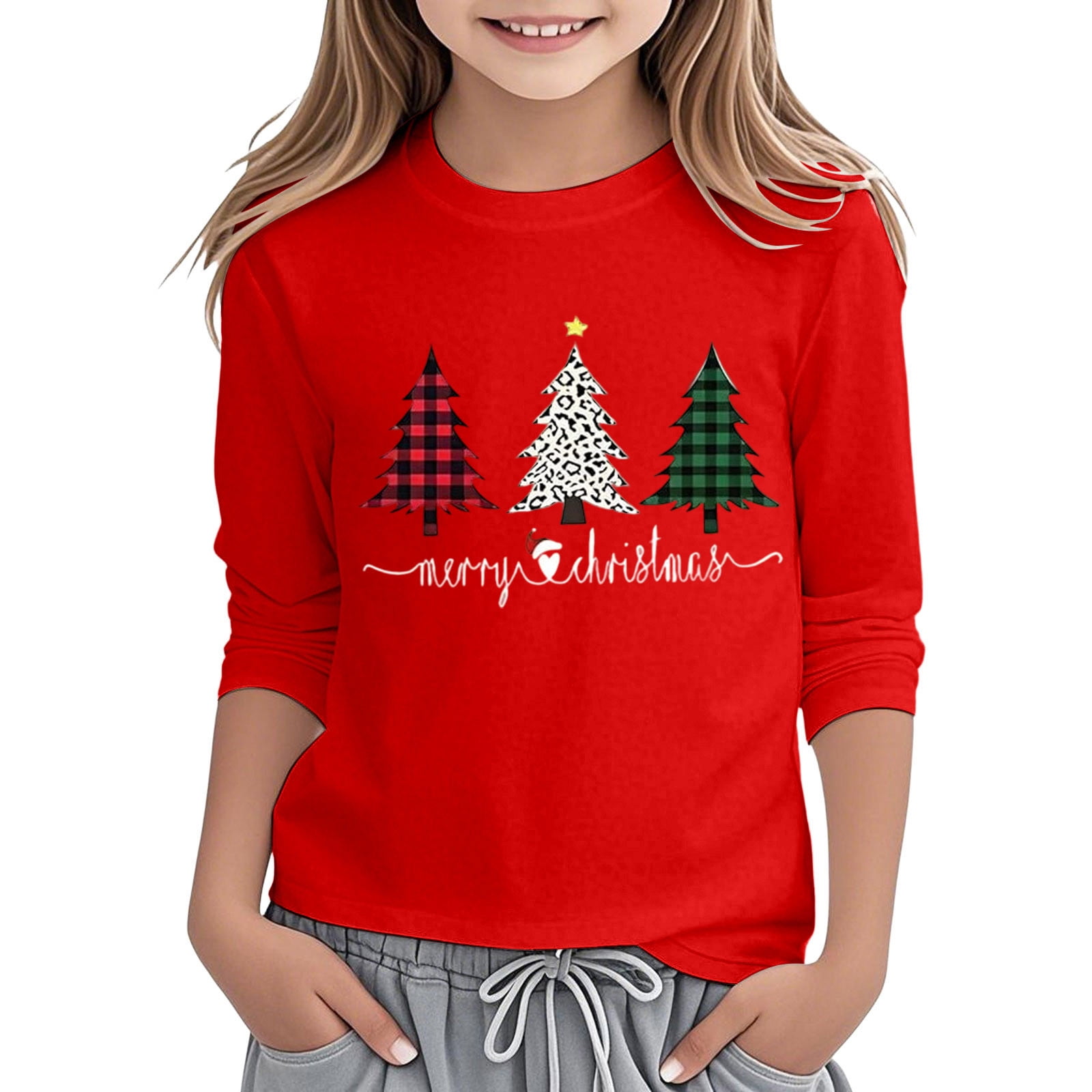 Click here for Somowi Girls Graphic Christmas Tees Festive Holida... prices