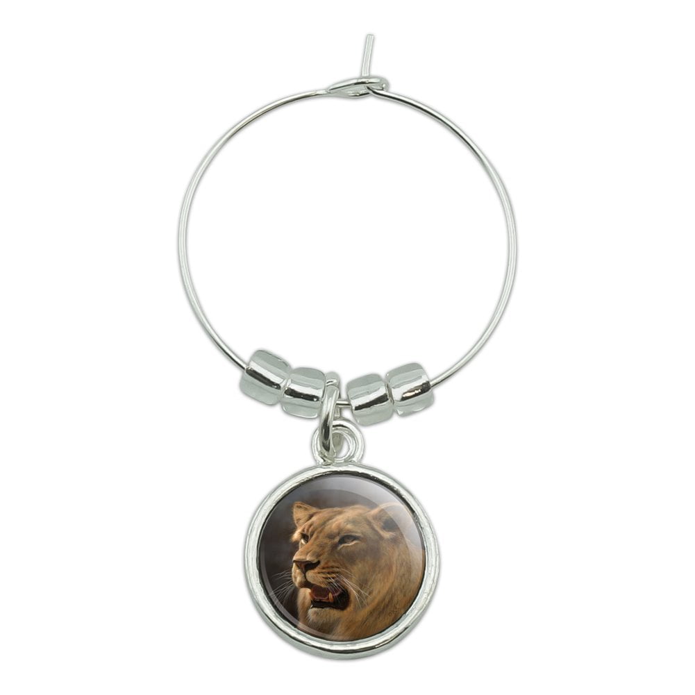 Lioness Female Lion Wine Glass Charm Drink Marker - Walmart.com