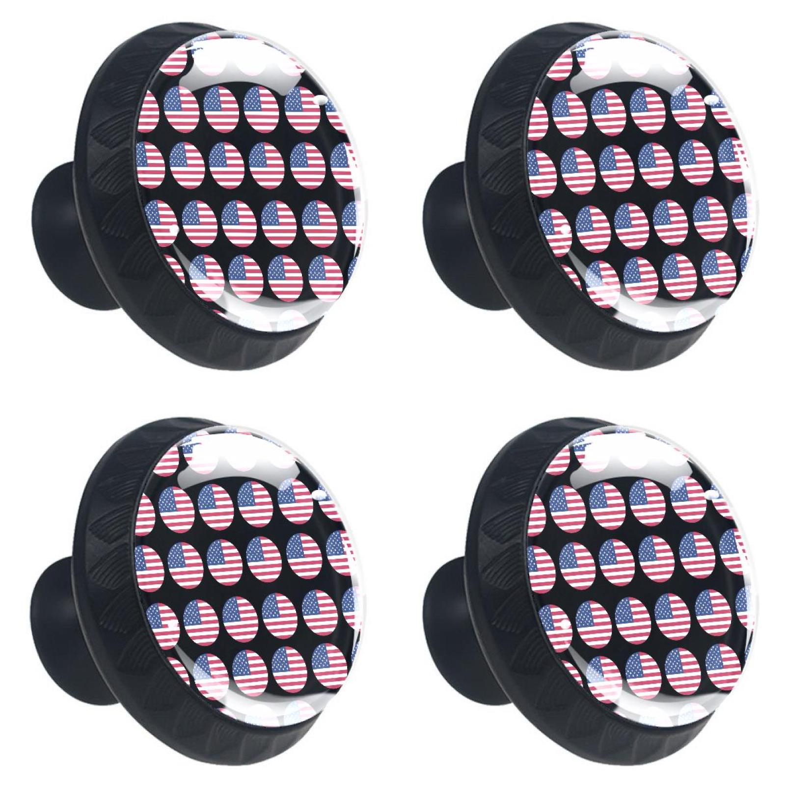 4 Pcs American Flag Circle Knobs for Kitchen Cabinet Cupboard Dresser ...