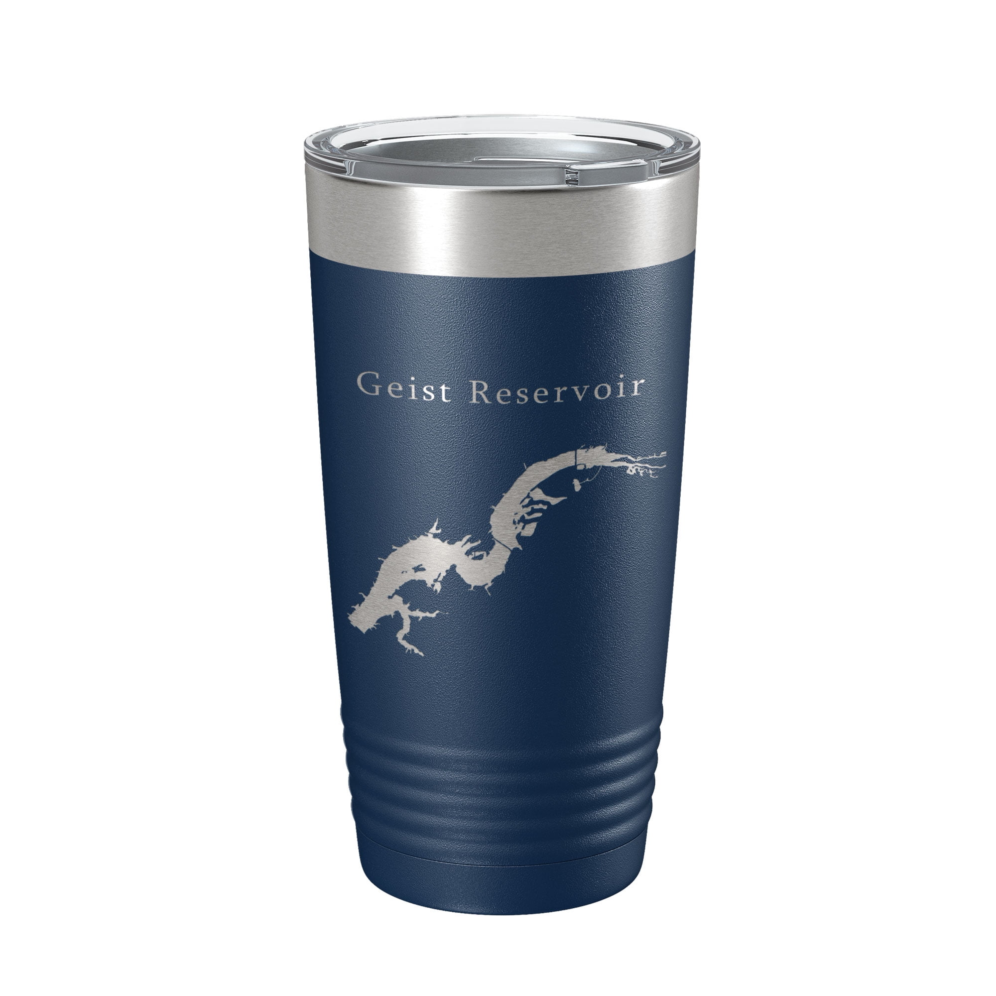 Geist Reservoir Tumbler Lake Map Travel Mug Insulated Laser Engraved ...