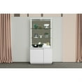 Whiteline Modern Living Cameron Vitrine, High Gloss White with LED ...