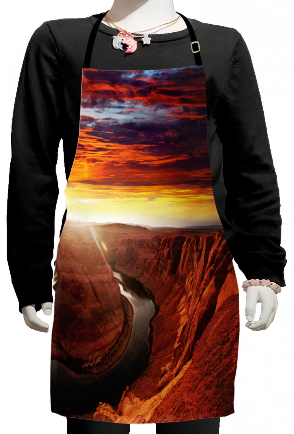 Landscape Kids Apron, Scenery of the River Between Rock Cliffs with ...